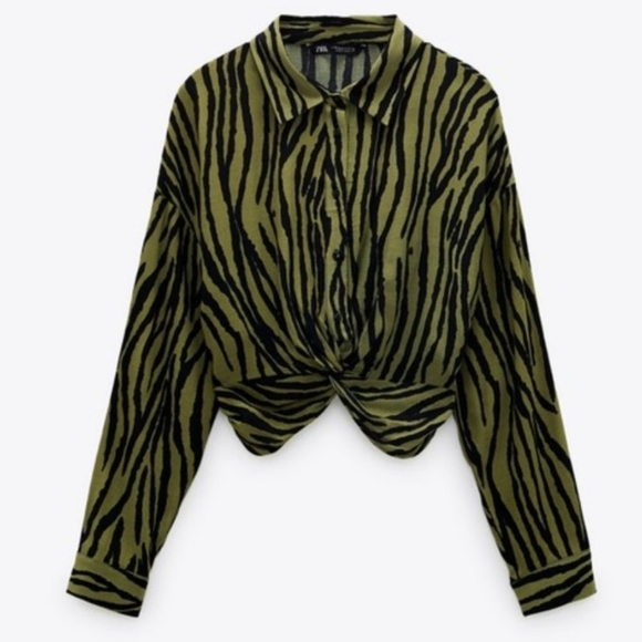 Zara | Tops | Nwt Zara Zebra Print Crop Top | Poshmark